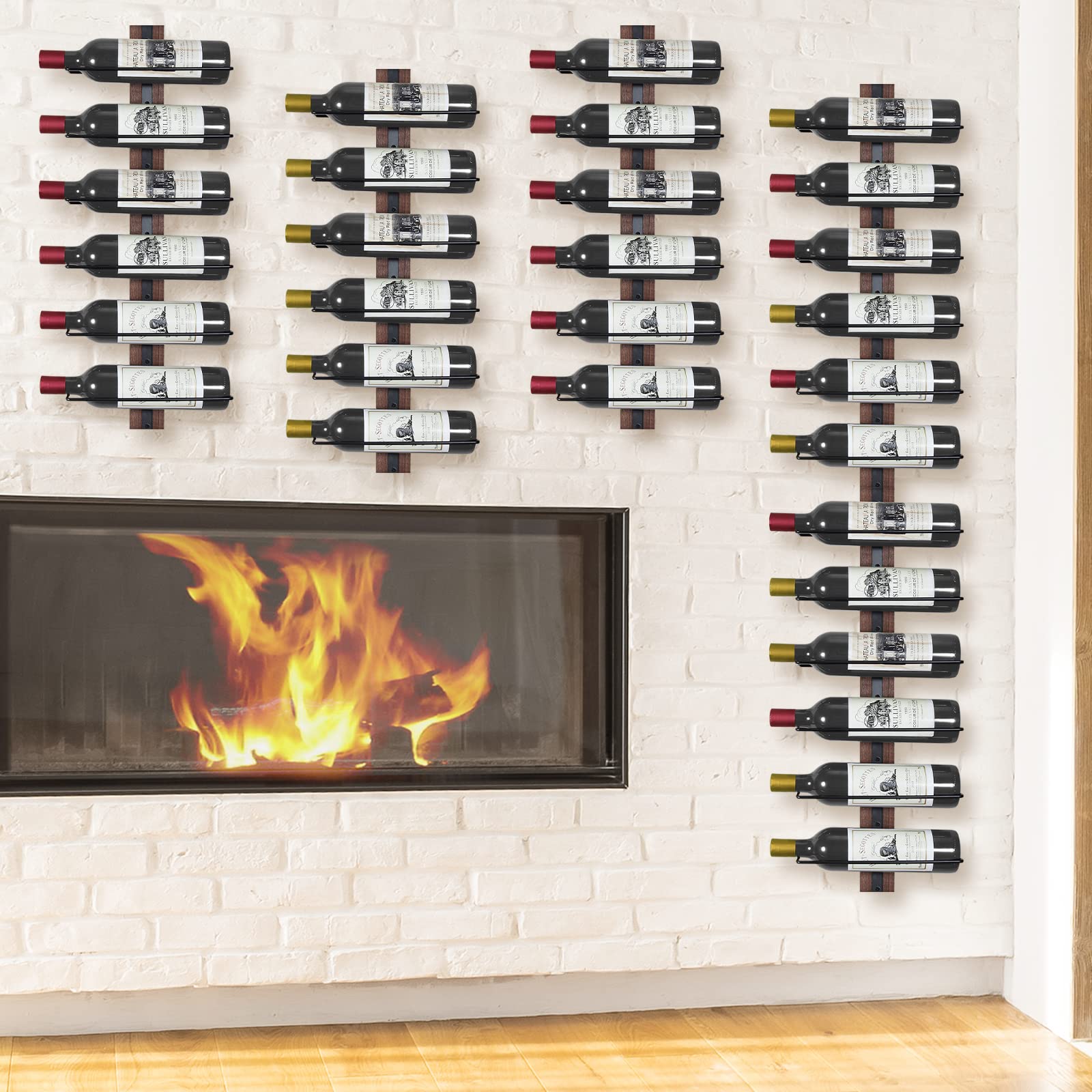 B4Life Wine Rack Wall Mounted, Wall Wine Rack for 12 Wine Bottles Wood Wine Racks for Wall, Wine Holder Wall Mounted Wine Bottle Racks for Kitchen,Dining Room,Bar