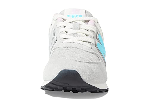 New Balance Kids 574 V1 70s Racing Lace-up Sneaker, BRIGHTON GREY/SUMMER AQUA/LILAC CLOUD, 2 W Little Kid (4-8 Years)