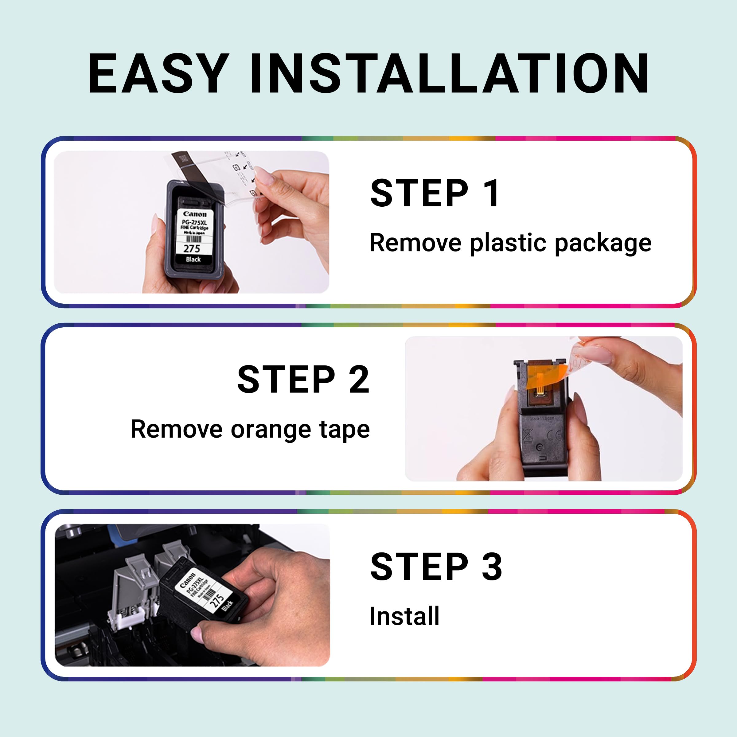 Canon PG-275 Black Ink Tank, Compatible to PIXMA TS3520, TS3522 and TR4720 Printers