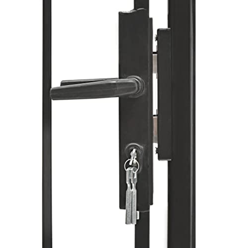 vidaXL Garden Gate Steel 39.4"x68.9" Black