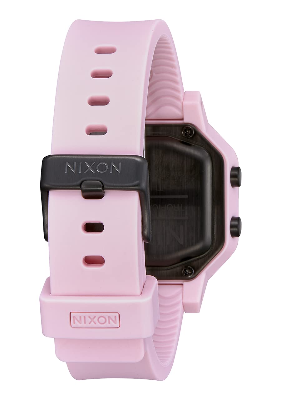 NIXON Siren A1311 - Pale Pink - 100m Water Resistant Women's Digital Sport Watch, 38mm Watch Face, 18mm-16mm Pu/Rubber/Silicone Band