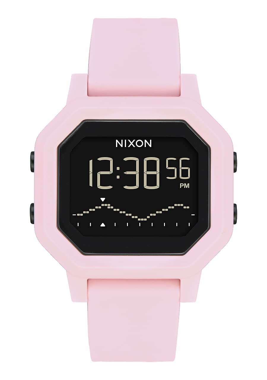 NIXON Siren A1311 - Pale Pink - 100m Water Resistant Women's Digital Sport Watch, 38mm Watch Face, 18mm-16mm Pu/Rubber/Silicone Band