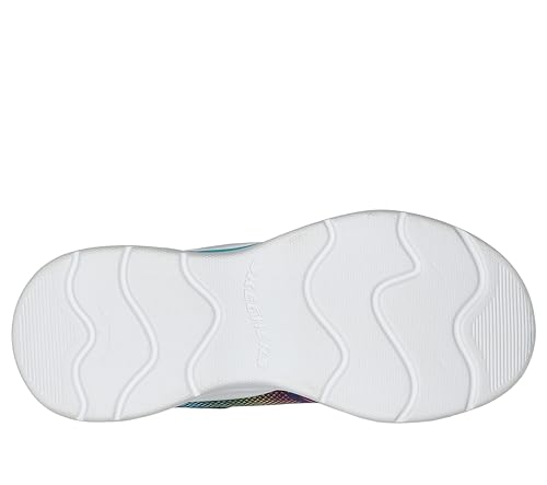 Skechers Kids Wavy Beams Sneaker, Navy/Multi, 2 US Unisex Little Kid