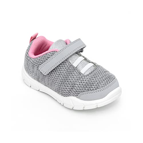 Simple Joys by Carter's Kids Jodynn Knitted Athletic Shoe Sneaker, Silver, 7 US Unisex Toddler