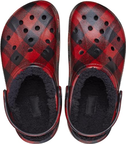 Crocs Unisex Ralen Lined Clogs | Fuzzy Slippers, Buffalo Plaid, Numeric_9 US Men