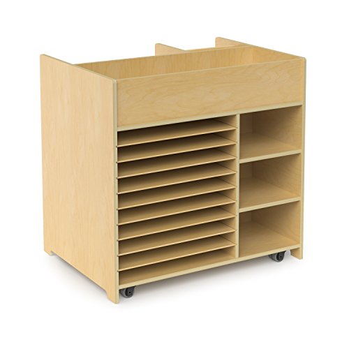 Whitney Brothers WB1758 Mobile Deluxe Art Supply Cart, Natural UV