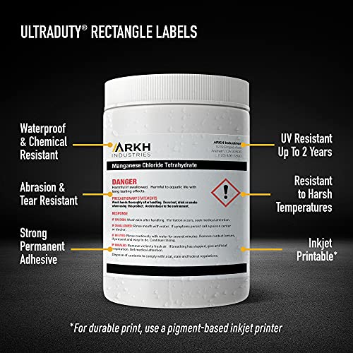 Avery UltraDuty GHS Labels, Waterproof, 1 X 2-5/8 Inch Rectangle Labels, Pack of 750 White Labels for Use with Pigment Inkjet Printers