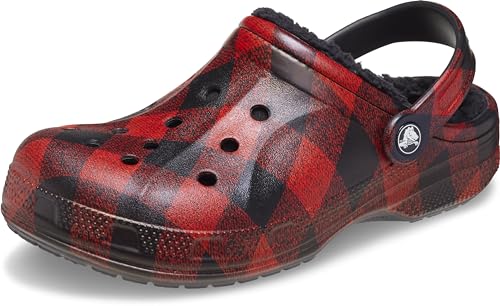 Crocs Unisex Ralen Lined Clogs | Fuzzy Slippers, Buffalo Plaid, Numeric_9 US Men