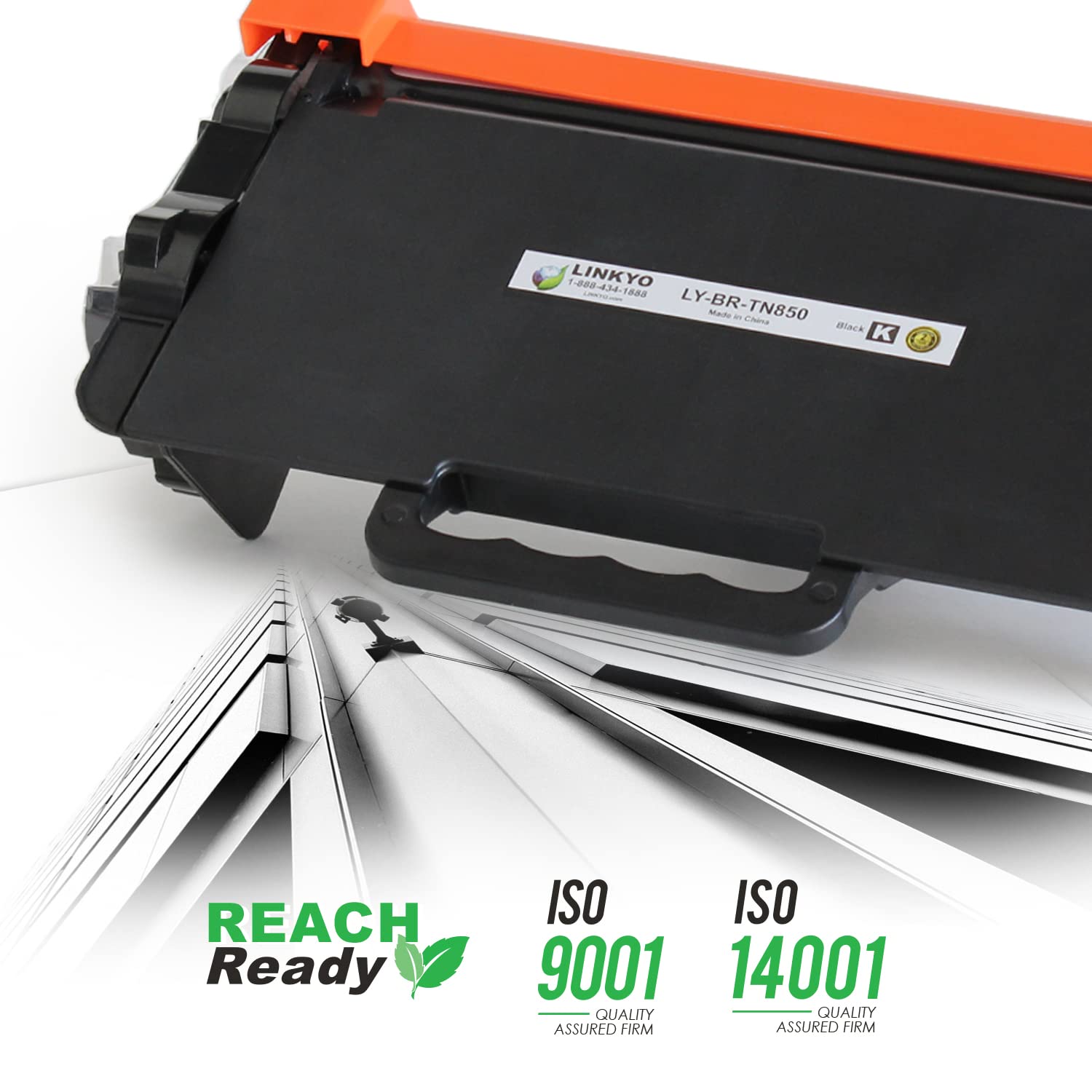 LINKYO Compatible Toner Cartridge Replacement for Brother TN850 TN-850 TN820 (2-Pack, High Yield Black, Design V2)