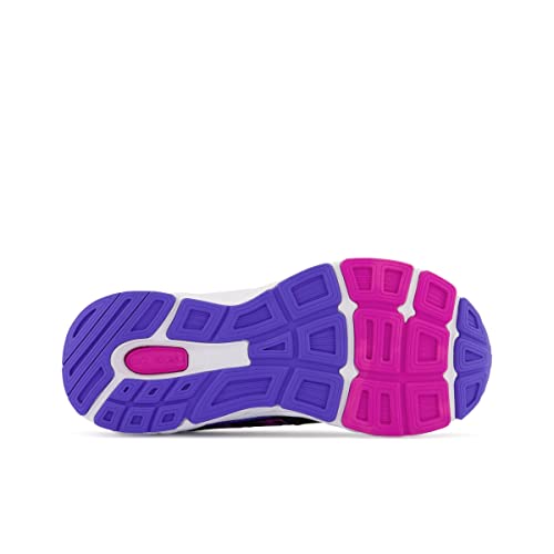 New Balance Kid's 680 V6 Lace-up Running Shoe, Black/Magenta Pop/Aura, 2 Little Kid
