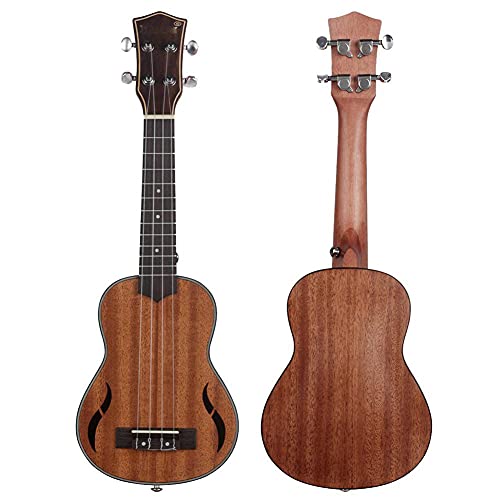 LMMDDP 21 Inches Ukulele Mahogany Wood Acoustic Guitar Mahogany Fingerboard Neck Hawaii 4 String Guitar