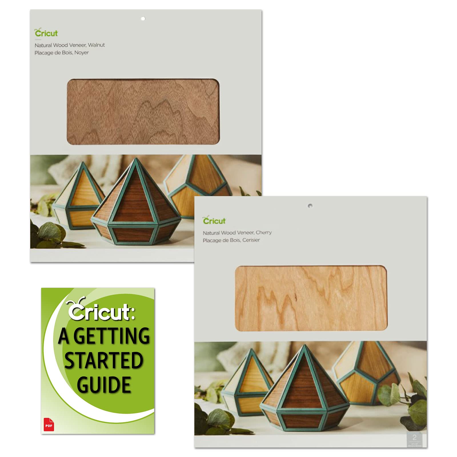 Cricut Natural Wood Veneers Bundle, Cherry and Walnut, 12x12 for Crafts Mini Doll House Building Models School Art Ornament Projects Engraving Painting Explore Maker 3 Machine