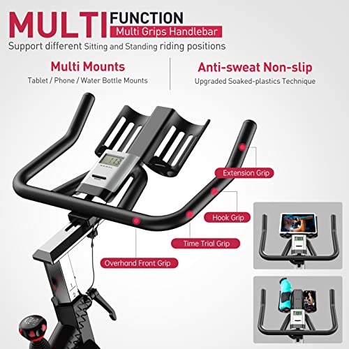JOROTO Belt Drive Indoor Cycling Bike with Magnetic Resistance Exercise Bikes Stationary ( 300 Lbs Weight Capacity ) (Updated)