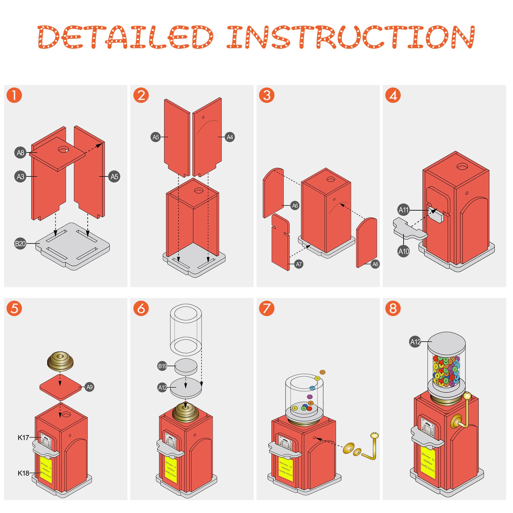 ROBOTIME DIY Miniature House Kit with Furnitures Tiny House Making Kit with LED Light 1:24 Scale Store Kit Creative Gifts Home Decor