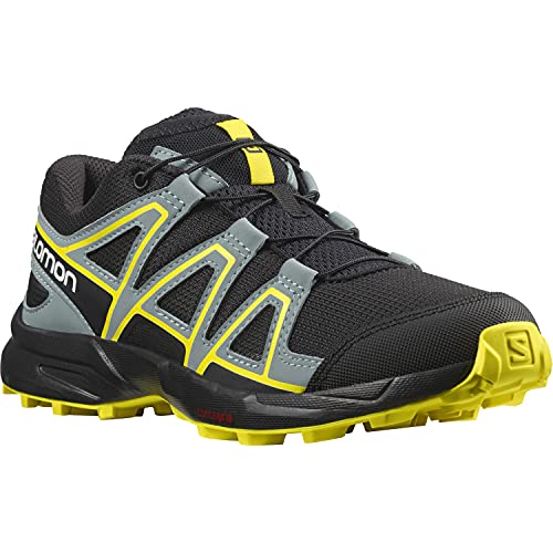 Salomon Kid's Speedcross Trail Running Shoes, Black/Black/Evening Primrose, 2 Little Kid