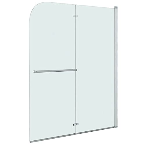 vidaXL Folding Shower Enclosure 2 Panels Collapsible Shower Door Home Cabin Screen Cubicle Panels Walls Bath Attachment Bathroom Foldable ESG