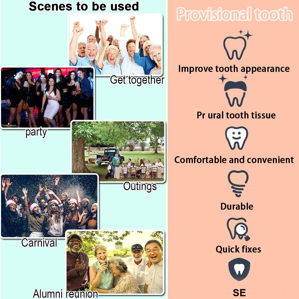 Fake Teeth Repair Kit, Provisional Fake Teeth Replacement Kit for Provisional Restoration 【100% New 30Ml -1 Bottle】
