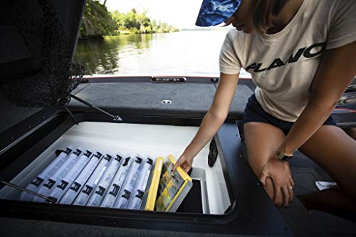 Plano EDGE Flex Crankbait 3700 Premium Utility Box, Gray and Yellow with Clear Lid, Waterproof Tackle Box Storage for Small Crankbaits, Buzzbaits and Swimbaits