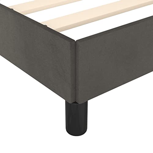 vidaXL Bed Frame Home Indoor Bed Accessory Bedroom Upholstered Wooden Double Bed Base Frame Furniture Dark Gray 76"x79.9" King Velvet