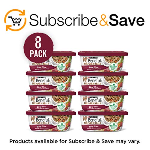 Purina Beneful High Protein, Gravy Wet Dog Food, Prepared Meals Beef Stew - (8) 10 oz. Tubs