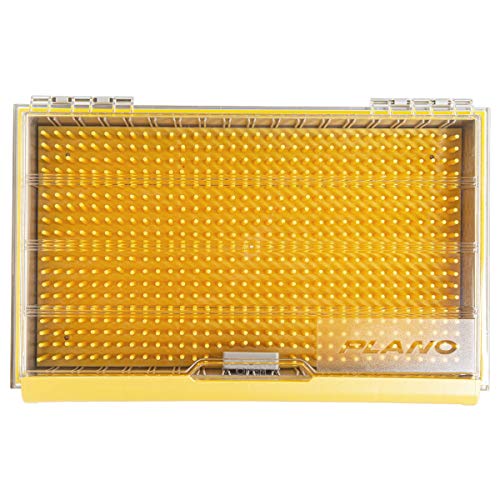 Plano EDGE Flex Crankbait 3700 Premium Utility Box, Gray and Yellow with Clear Lid, Waterproof Tackle Box Storage for Small Crankbaits, Buzzbaits and Swimbaits