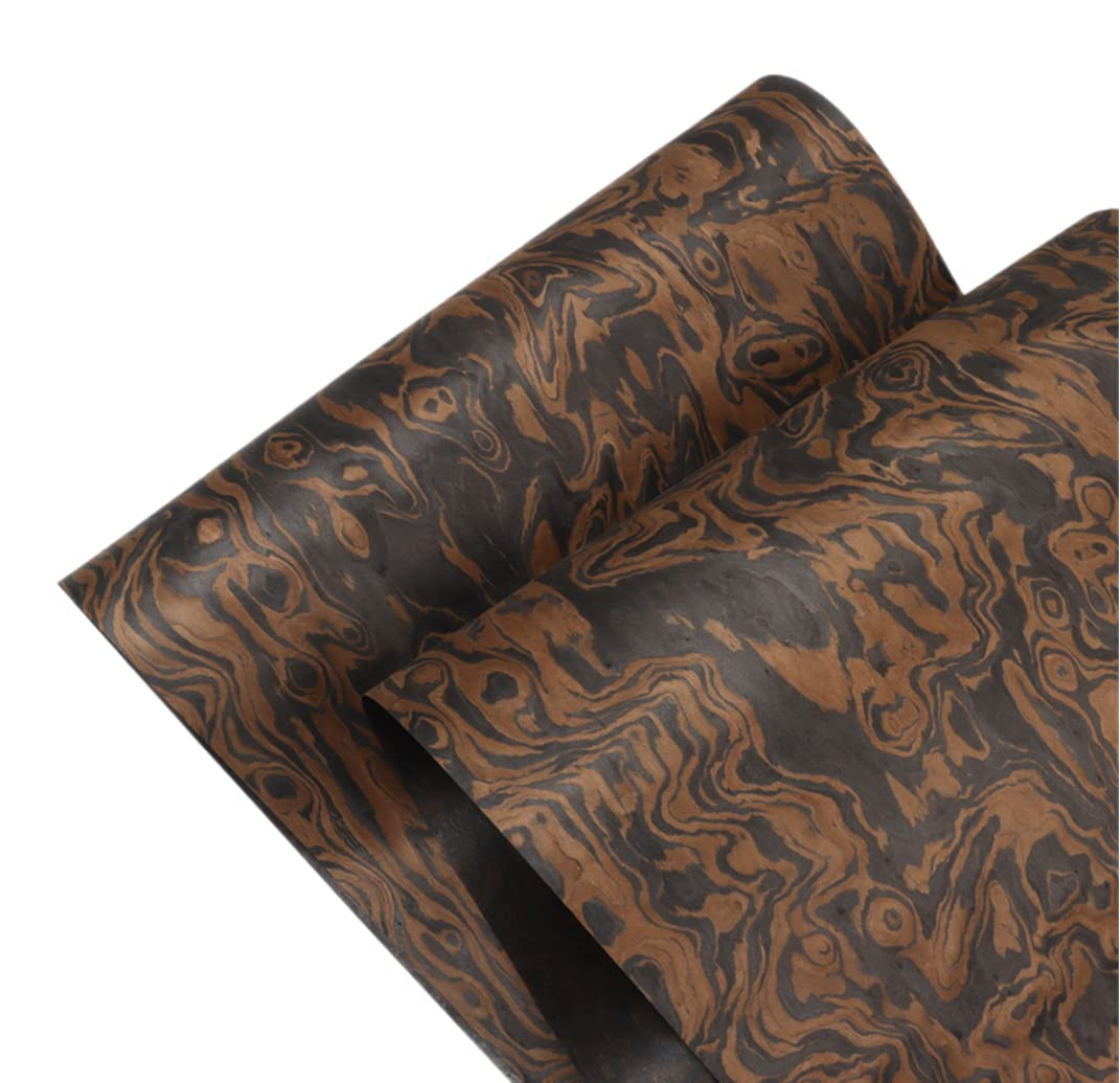 Aibote Technology Art Totem Black Walnut Burl Wood Veneer Sheet(60x250CM) Furniture Restoration Sheets for Loudspeaker Speaker Showcase Cabinets Table Shelves Kitchen Furniture Hotel