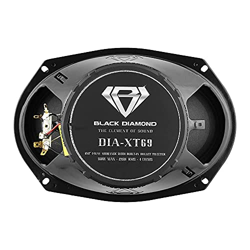 BLACK DIAMOND DIA-XT69 6 x 9 Inches Car Audio Mid-Range Loudspeaker with Built-in Bullet Tweeter 4-Ohm 550 Watts (1 Speaker)