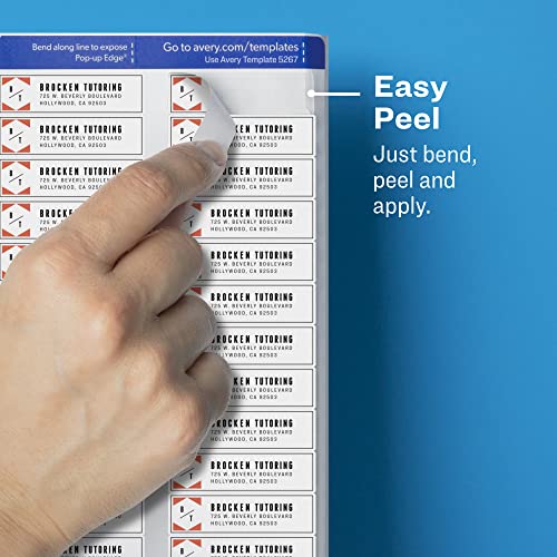Avery Clear Easy Peel Return Address Labels 1/2" x 1-3/4", Pack of 2,000 (8667)