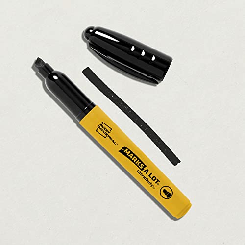 AVERY Marks A Lot UltraDuty Permanent Markers, Chisel Tip, Water Resistant, 2 Black Industrial Markers (29846)