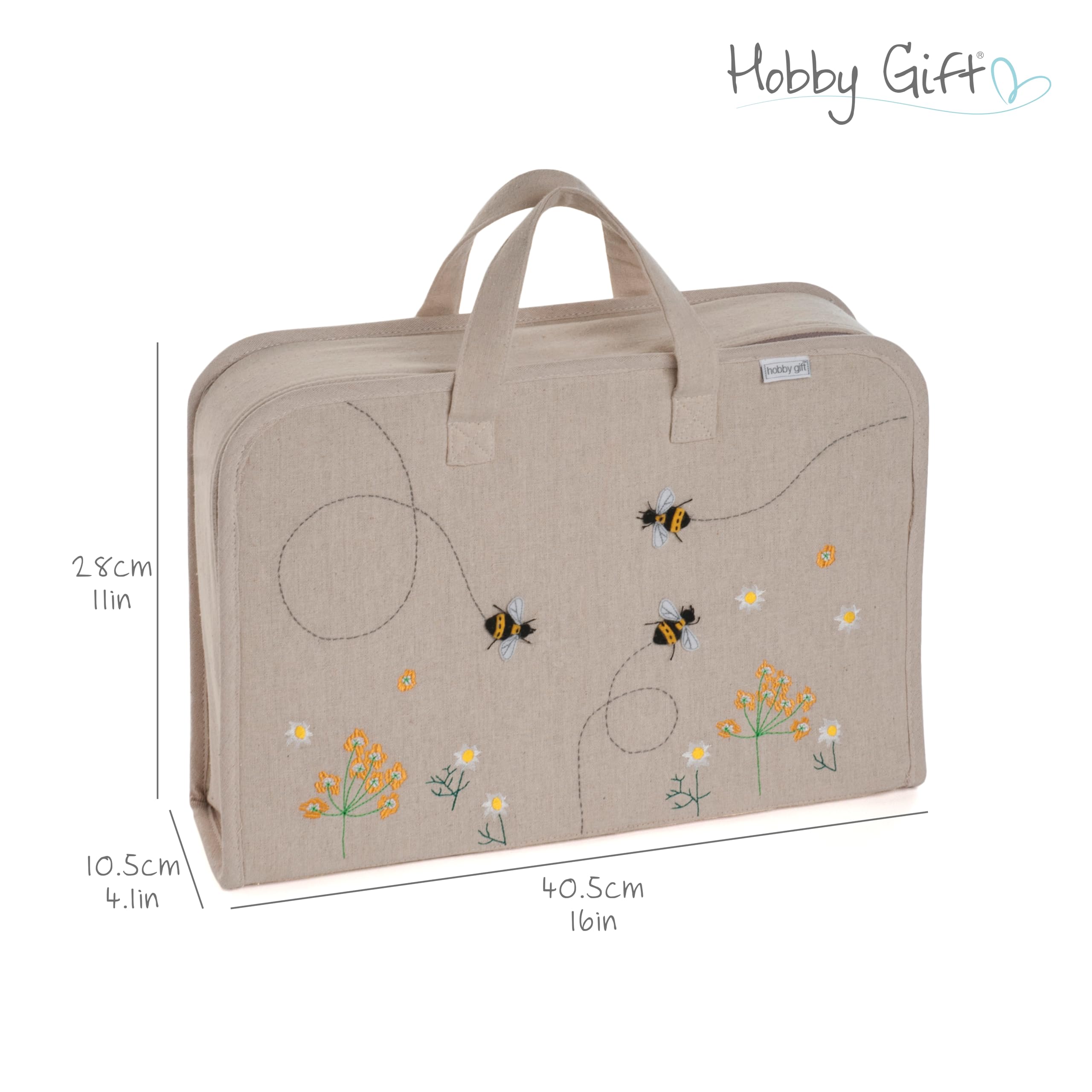 Project Case - Appliqué Linen Bee - Large - HobbyGift
