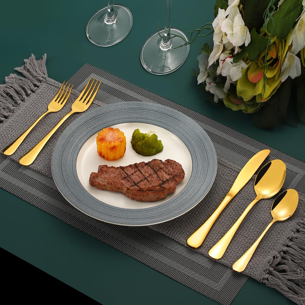 60 Pieces Black Silverware Set for 12, Compralo Stainless Steel Shiny Black Flatware Set, Cutlery Utensil Sets Include Knife Fork Spoon Set for Home Restaurant, Mirror Finish, Dishwasher Safe