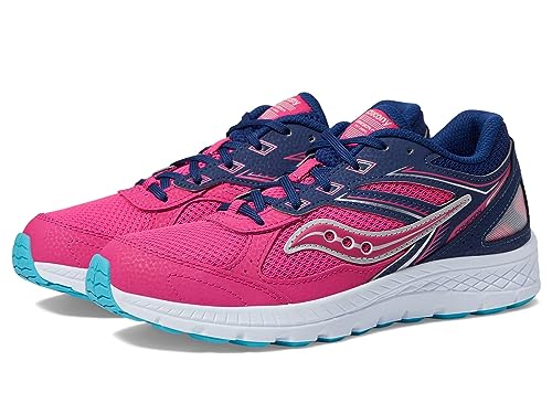 Saucony Cohesion 14 Lace to Toe Sneaker, Pink/Navy, 2 US Unisex Big Kid