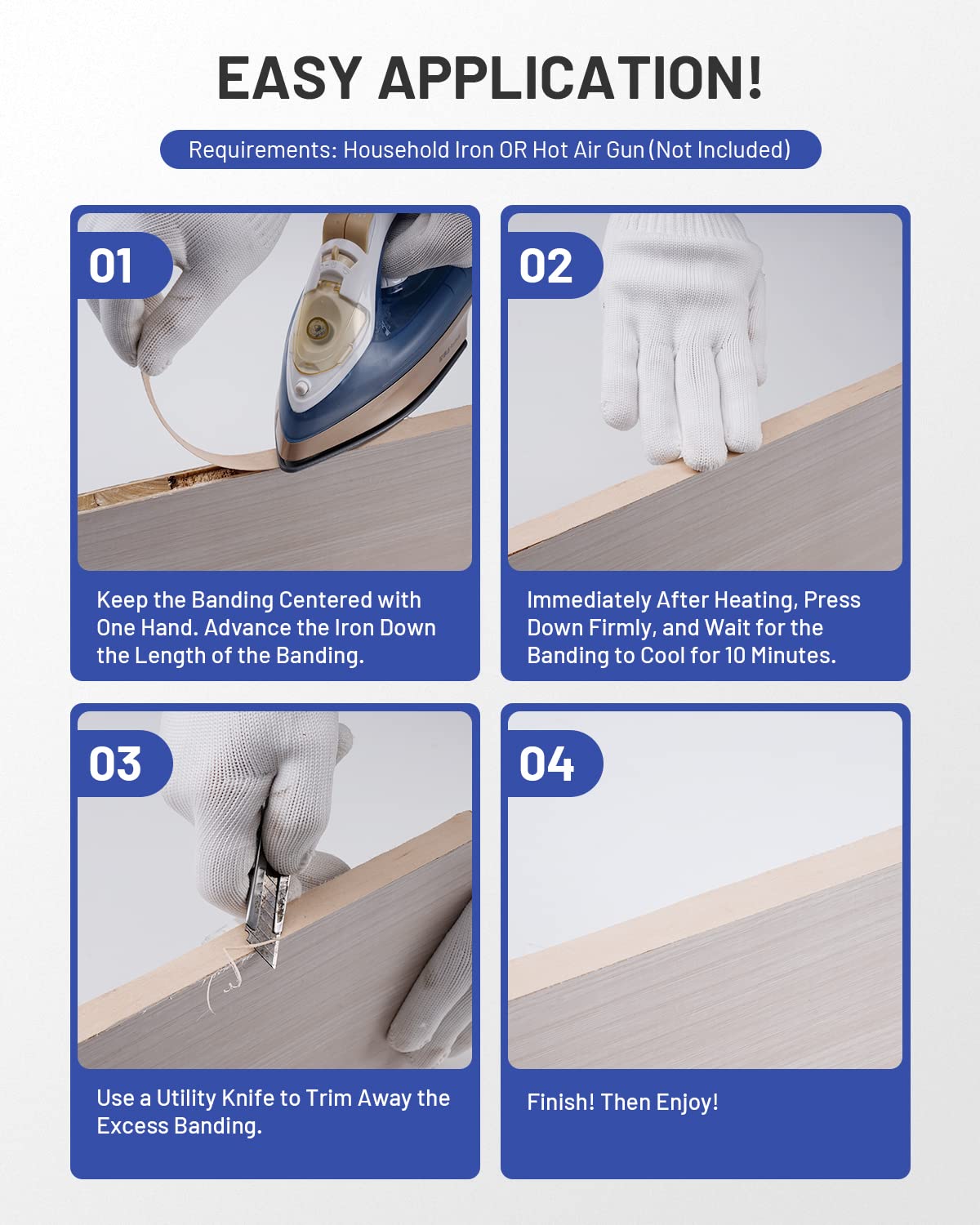 FAKILO Maple Edge Banding, 3/4” X 10ft Roll Real Maple Wood Veneer Edging, Flexible Pre-glued Plywood Edge Banding Strips with Strong Hot Melt Adhesive Iron-on Edgebanding for Furniture Restoration