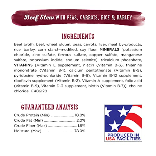 Purina Beneful High Protein, Gravy Wet Dog Food, Prepared Meals Beef Stew - (8) 10 oz. Tubs