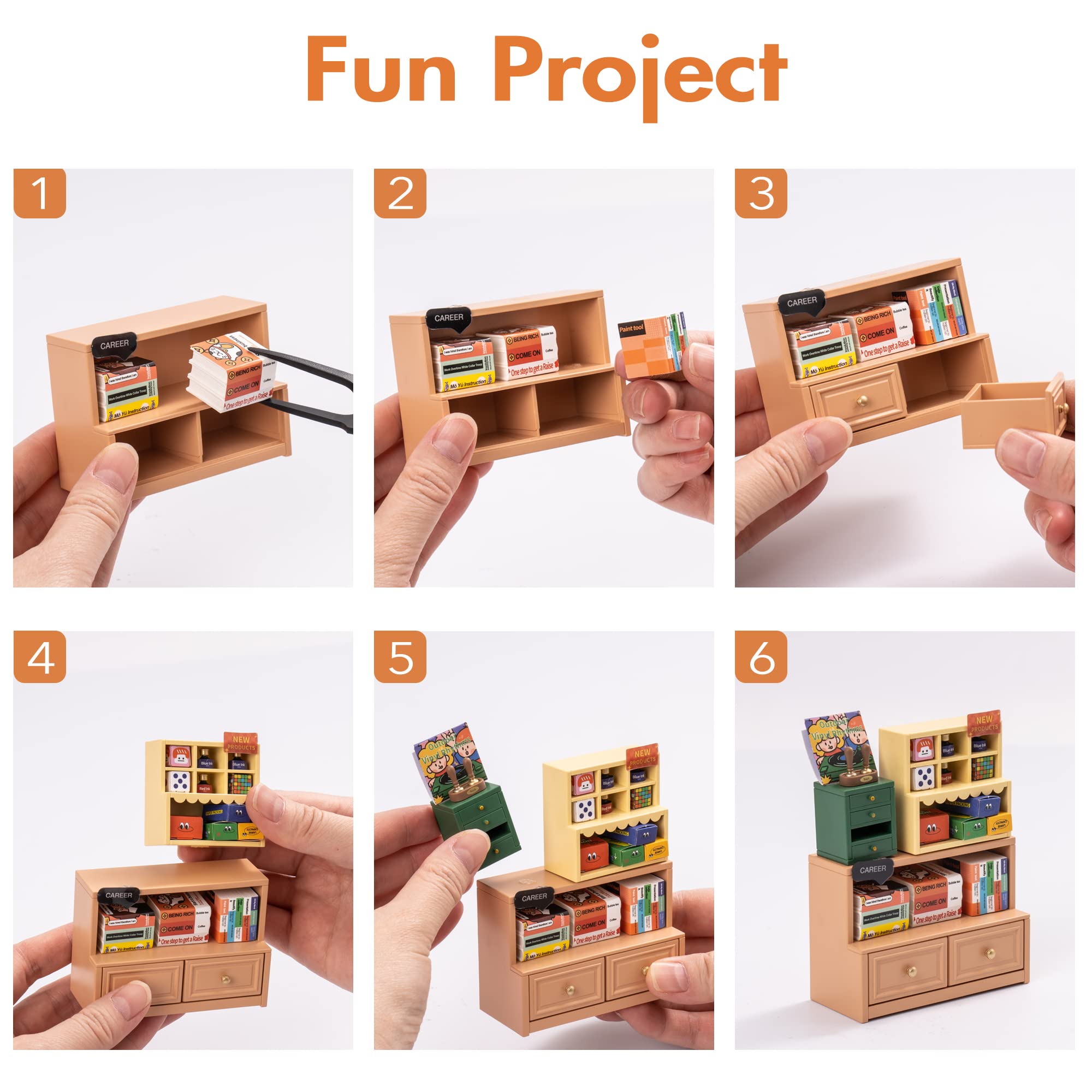 ROBOTIME DIY Miniature House - 1:24 Scale Realistic Store Kit with LED Light - Tiny Model Mini House with Furniture, Best Birthday Gift
