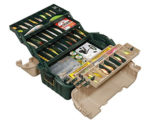 Frabill Plano Hip Roof Tackle Box w/6 Trays - Green/Sandstone