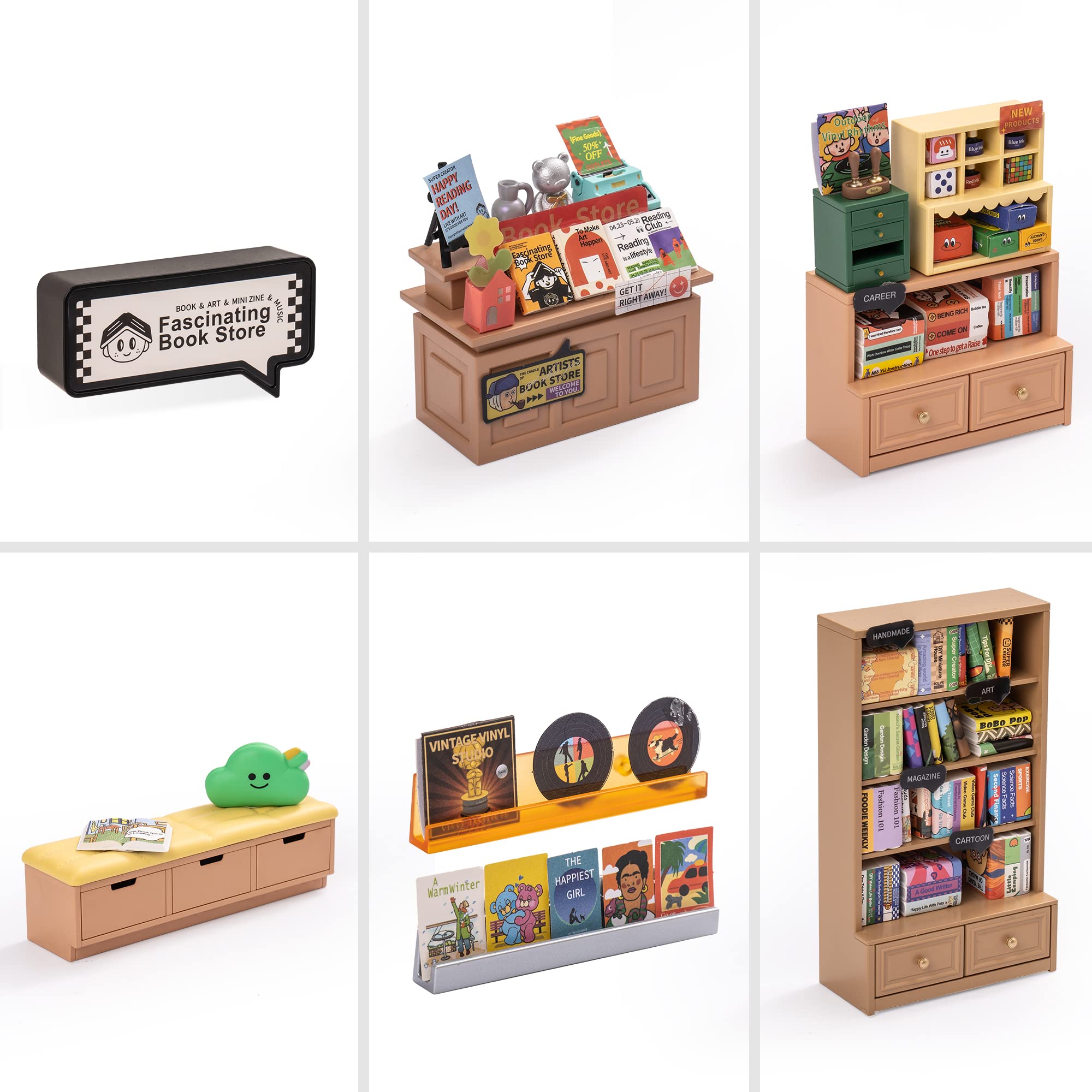 ROBOTIME DIY Miniature House - 1:24 Scale Realistic Store Kit with LED Light - Tiny Model Mini House with Furniture, Best Birthday Gift