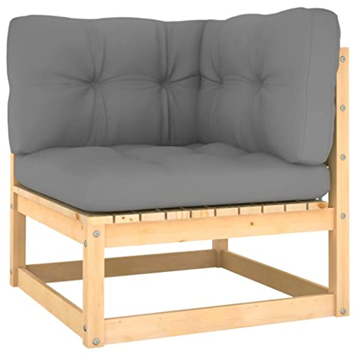 vidaXL Solid Pinewood Patio Lounge Set with Cushions 7 Piece Wooden Terrace Backyard Lounger Garden Outdoor Sofa Set Home Furniture