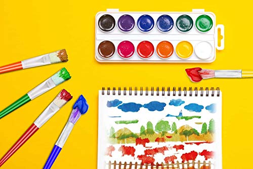 10Pcs Paint Brushes for Kids, Anezus Kids Paint Brushes Toddler Large Chubby Paint Brushes Round and Flat Preschool Paint Brushes for Washable Paint Acrylic Paint