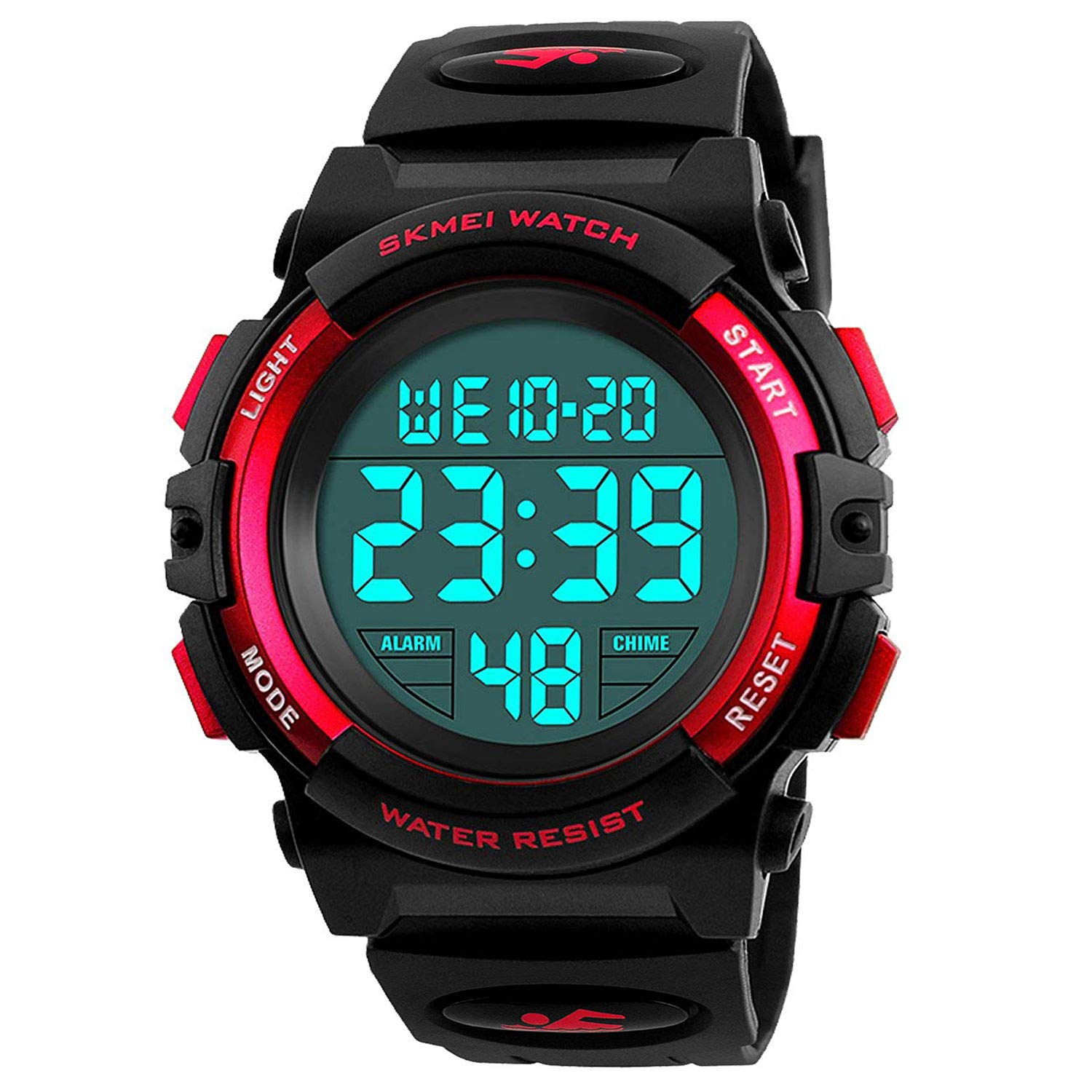 Digital Watch for Girls Ages 4-15, Kids Red Digital Sports Waterproof Outdoor Analog Electronic Watches with Alarm Stopwatch, Children Birthday Presents Gifts Toys for Age 4-12 Year Old Boys Girls