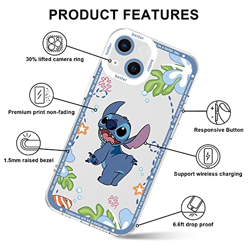 [2 Pack] Cute Phone Case for Apple iPhone 13 Case, Cartoon Kawaii Aesthetic Cover Girls Boys Girly Women Kids Men Cool Unique Design Case Clear Soft TPU Protective Case for iPhone 13 6.1"