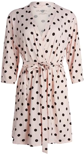 Marilyn Monroe Women's Pajama Set - 3 Piece Lounge Robe, Cami Tank Top, Pajama Shorts - Lace Trim Sleepwear for Women (S-XL), Size Small, Ice Pink Dot
