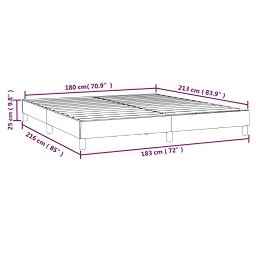 vidaXL Box Spring Bed Frame Home Indoor Bedroom Bed Accessory Wooden Upholstered Double Bed Base Furniture Light Gray 72"x83.9" California King Velvet