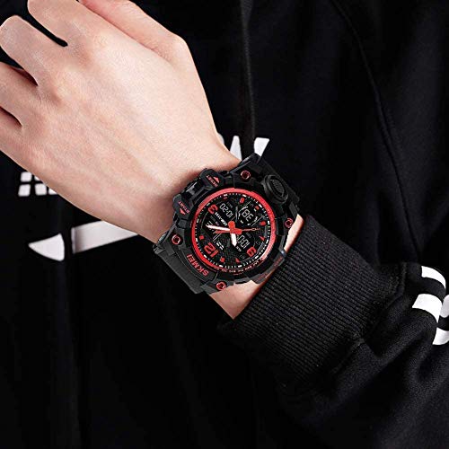 MJSCPHBJK Men's Digital Sports Watch with Alarm, Date Display, Stopwatch Features and Week Indicator- Analog Military Watch