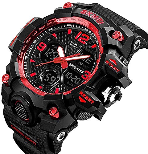 MJSCPHBJK Men's Digital Sports Watch with Alarm, Date Display, Stopwatch Features and Week Indicator- Analog Military Watch