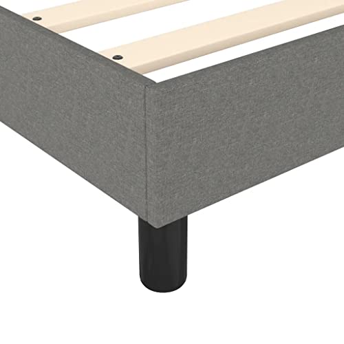vidaXL Box Spring Bed with Mattress Home Bedroom Mattress Pad Single Bed Frame Base Foam Topper Furniture Dark Gray 39.4"x79.9" Twin XL Fabric