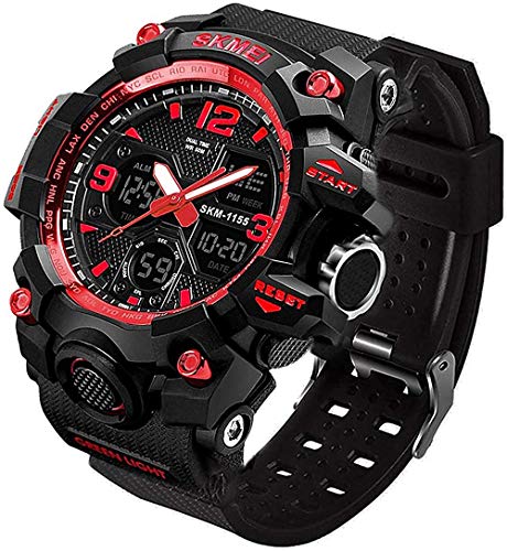 MJSCPHBJK Men's Digital Sports Watch with Alarm, Date Display, Stopwatch Features and Week Indicator- Analog Military Watch