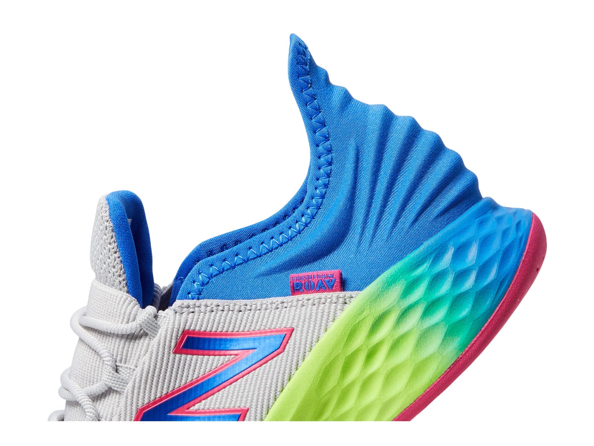 New Balance Kid's Fresh Foam Roav V1 Lace-up Running Shoe, Light Aluminum/Cobalt, 2 Little Kid