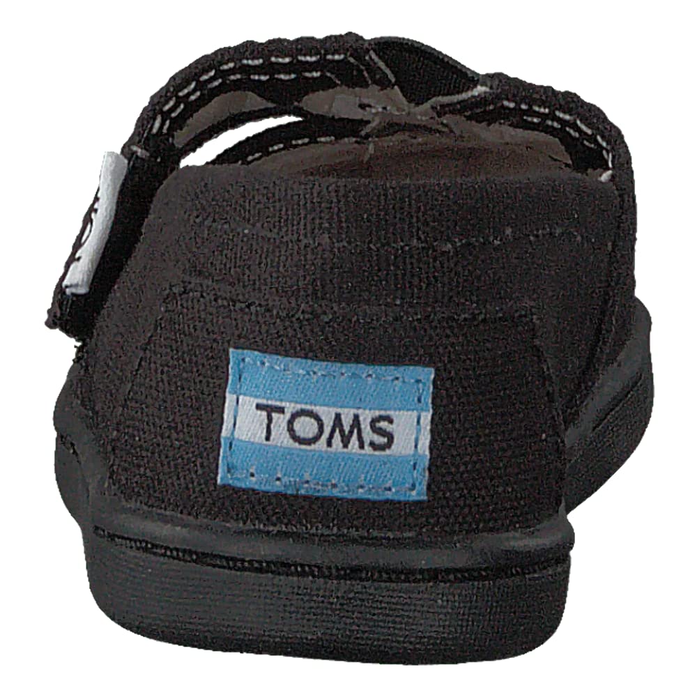 TOMS unisex child Classic Alpargata Sneaker, Black Canvas, 2 Big Kid US