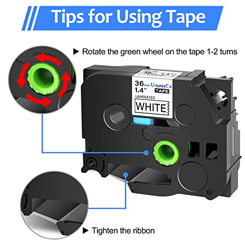 USUPERINK 20PK Compatible for Brother P-Touch Label Maker Tape White TZe-261 TZ-261 TZe261 TZ261 Black on White 36mm 1.4 inch 1-1/2'' x 26.2ft Laminated TZe TZ Label Tape for PT-3600 PT-530 PT-550
